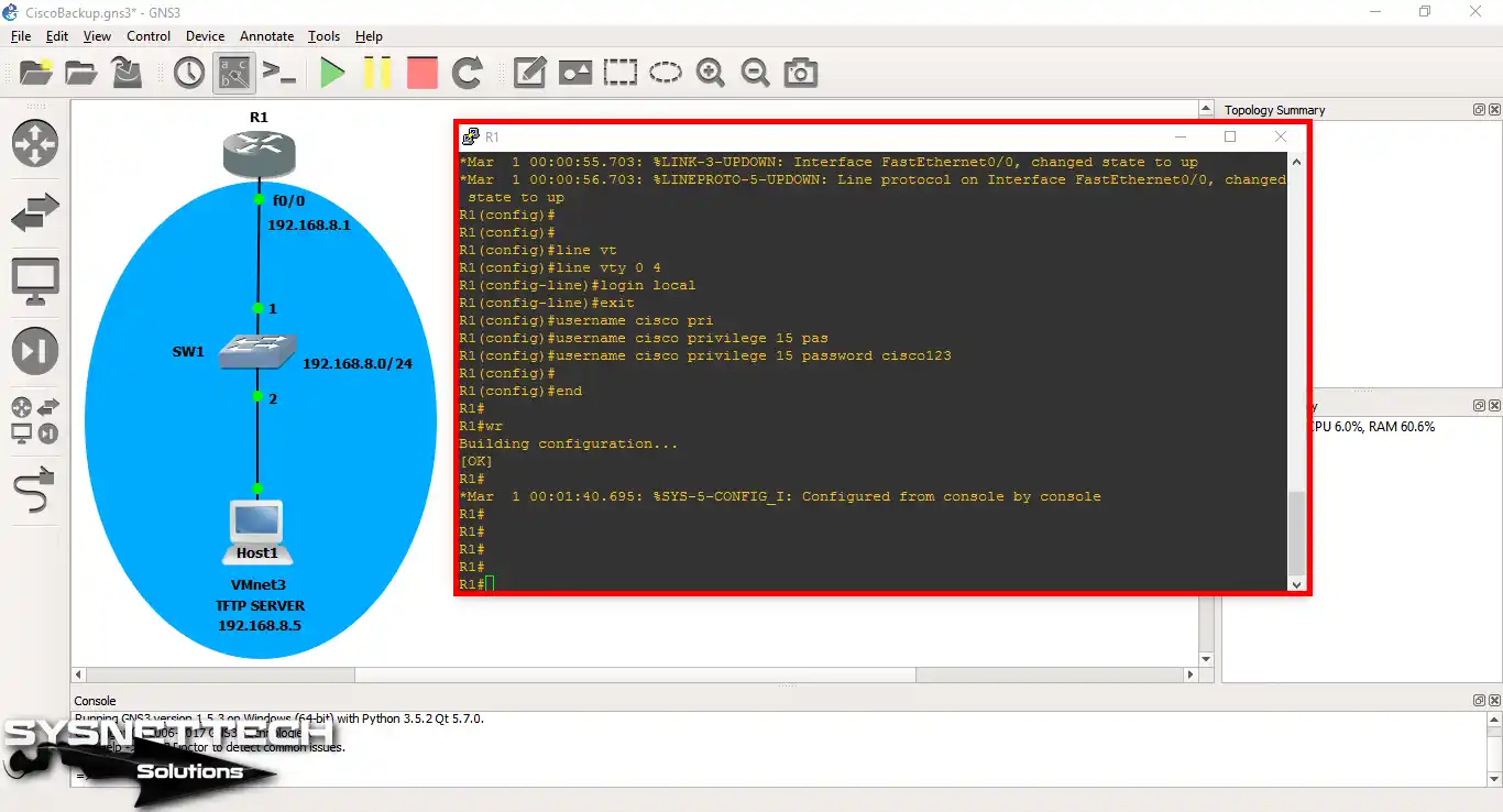 How to Backup Router Configuration to TFTP in GNS3 | Easy!