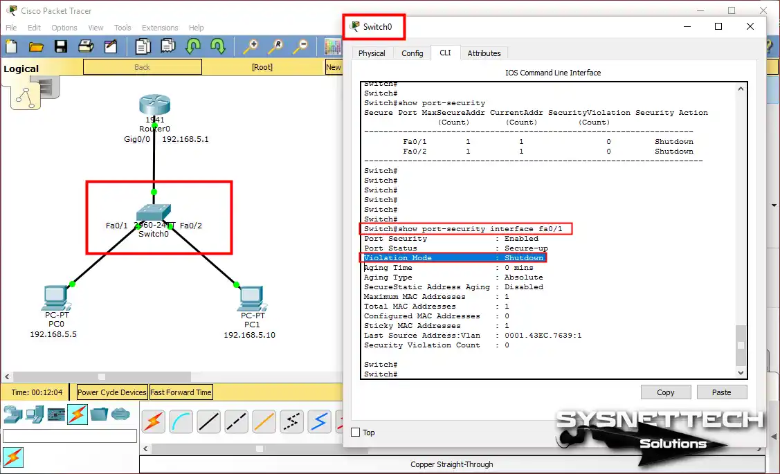 How to Configure Port Security in Packet Tracer | Easy!