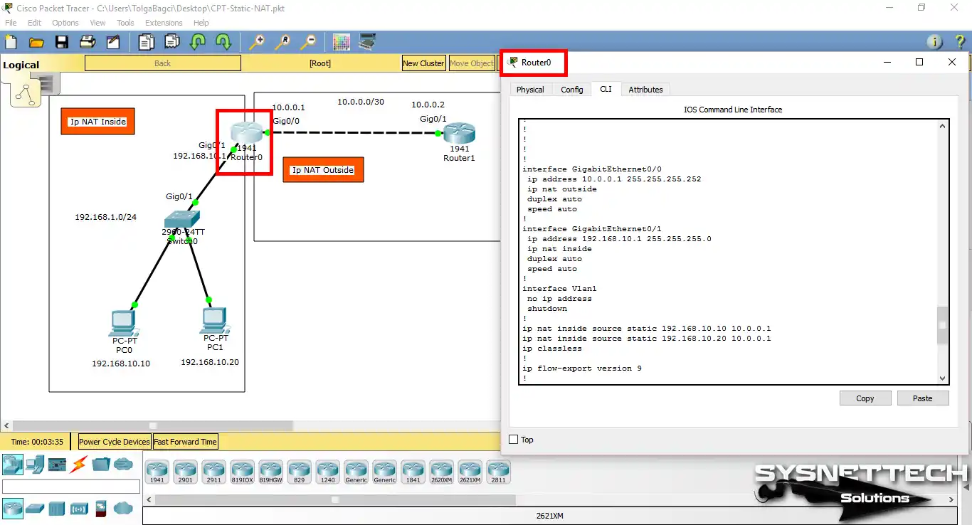 How To Configure Static Nat On Packet Tracer Basic Lab